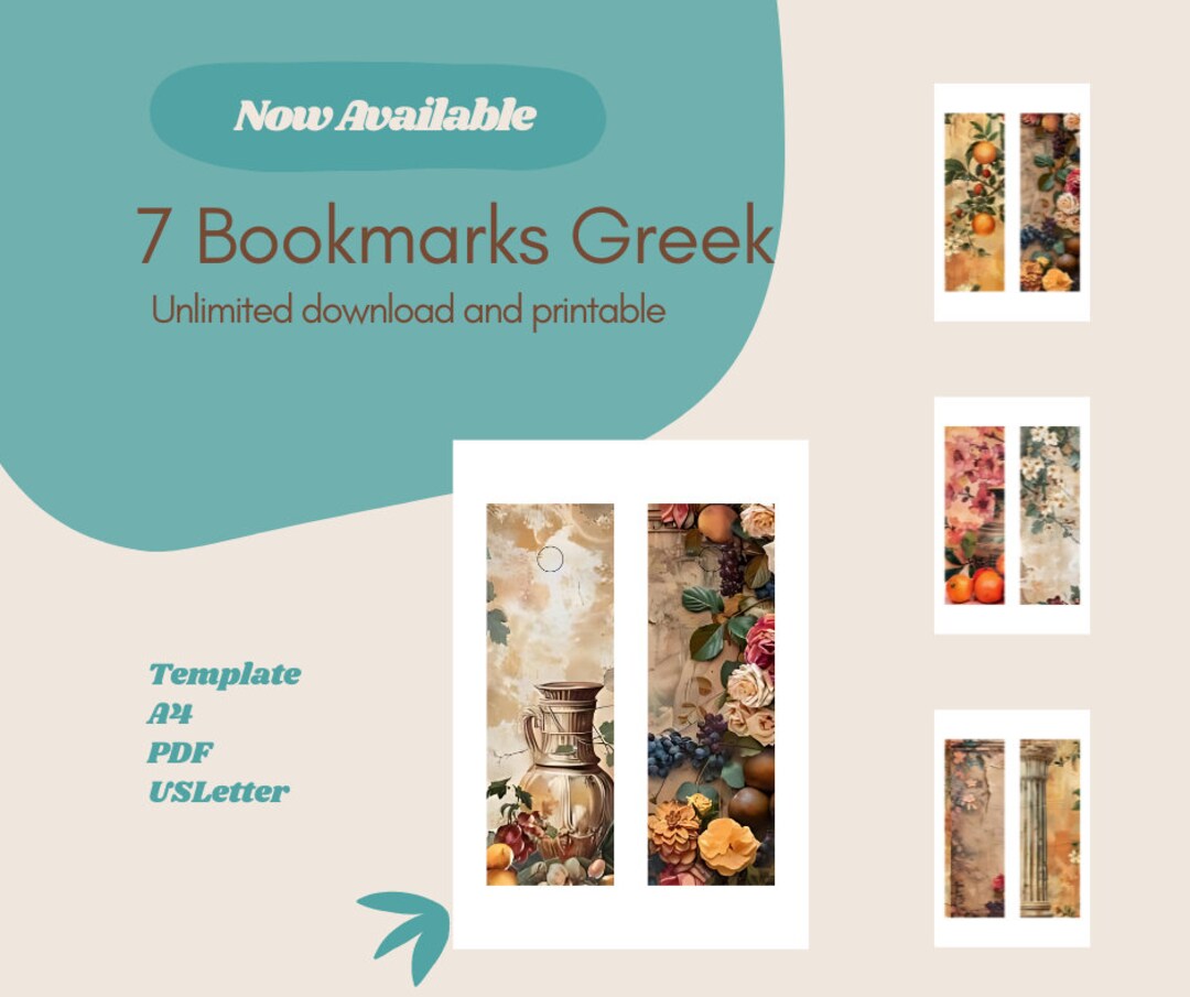 Reader Bookmarks Digital Printable Bookmarks Instant Download Set of 7 ...