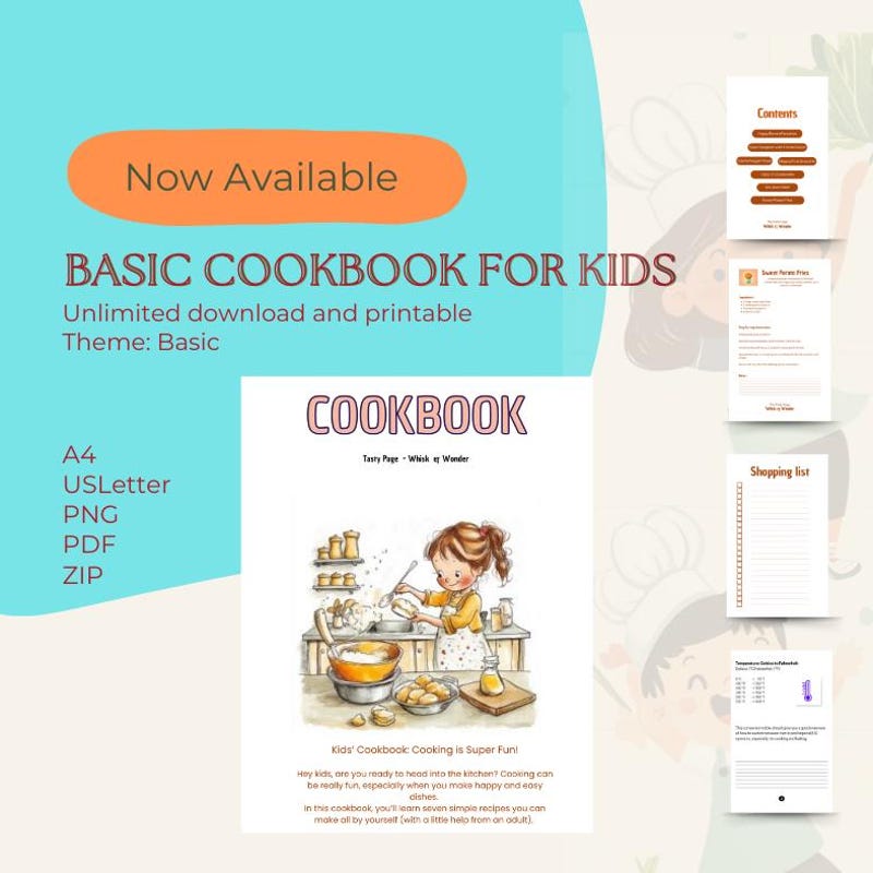 Kids Cookbook - Etsy
