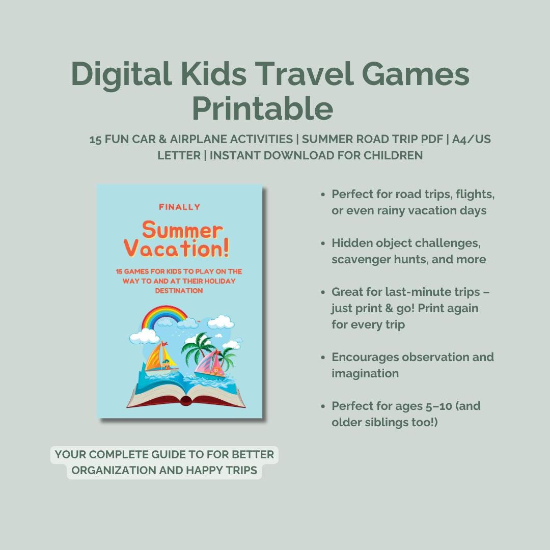Kids Travel Games Printable: 15 Fun Road Trip Activities (PDF) - Etsy