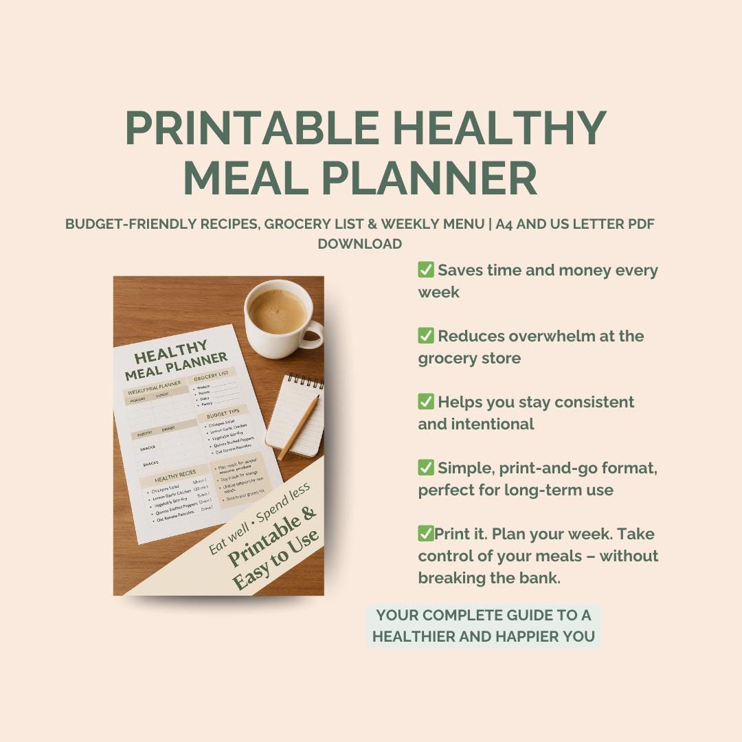 Printable Healthy Meal Planner – Budget-friendly Recipes, Grocery List ...