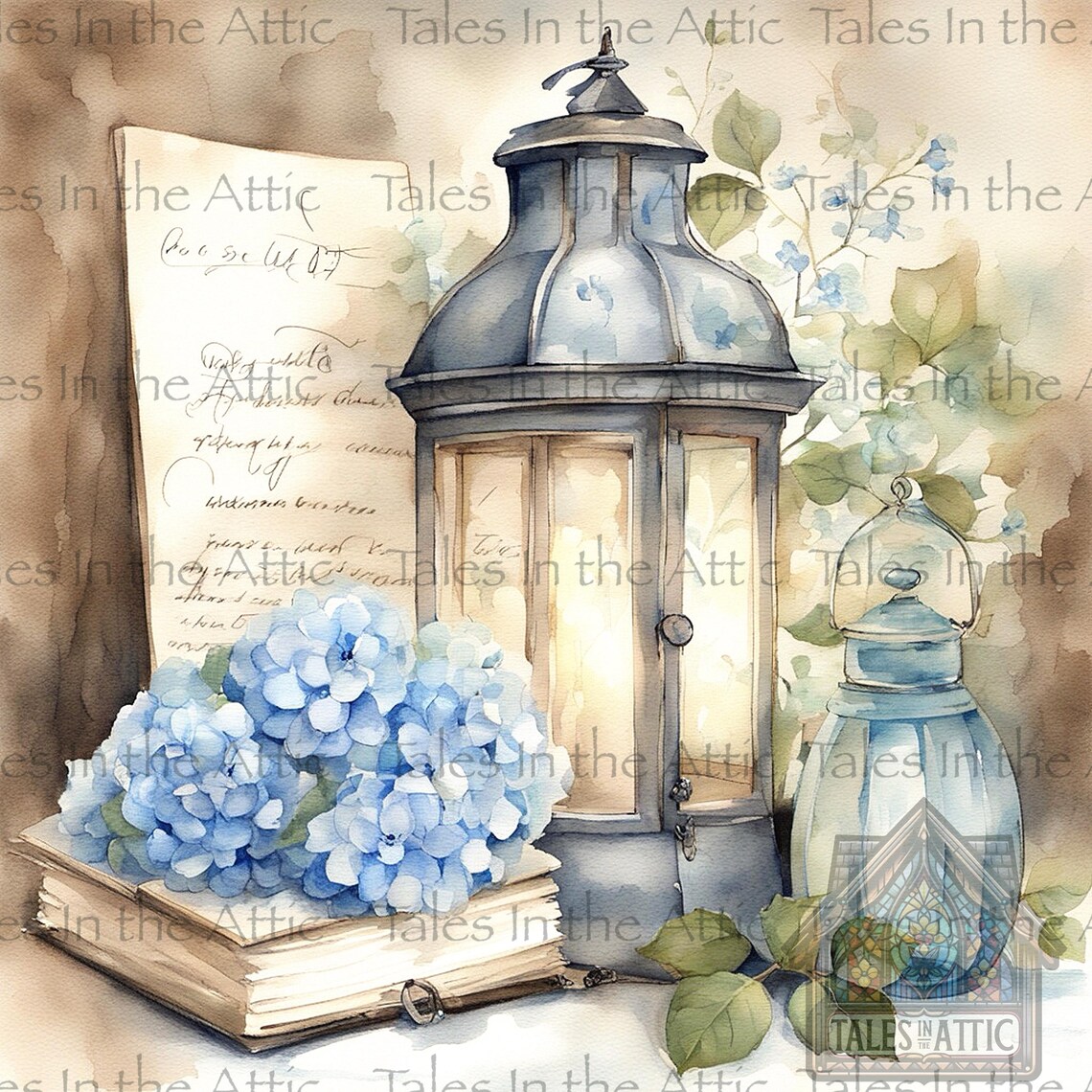 French Country Lantern Desk 12x12 JPEG Image Files 300 Dpi for ...