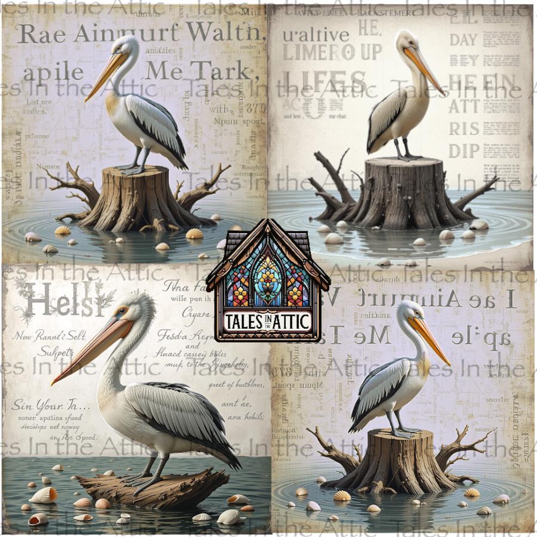 Pelicans PNG Image Files for 4” Coasters, 300 Dpi, for Transfers ...