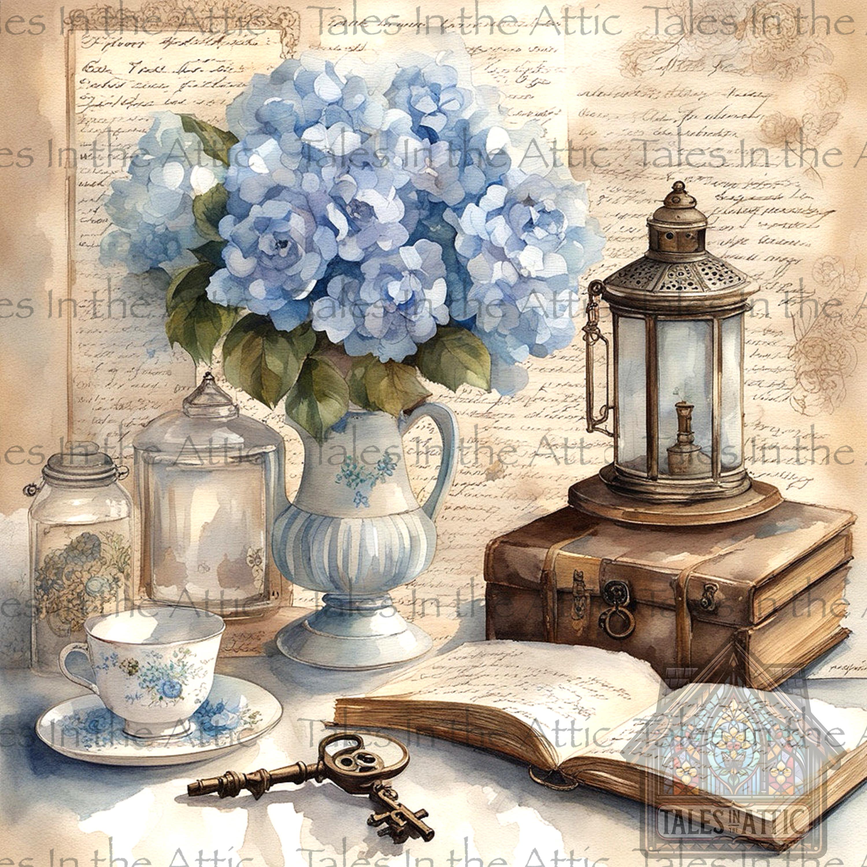 French Country Lantern Desk 12x12 JPEG Image Files 300 Dpi for ...