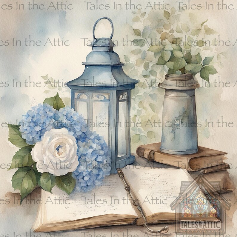 French Country Lantern Desk 12x12 JPEG Image Files 300 Dpi for ...