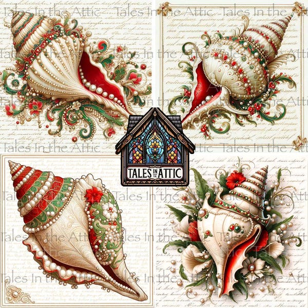 Decoupage Conch Shells - Etsy
