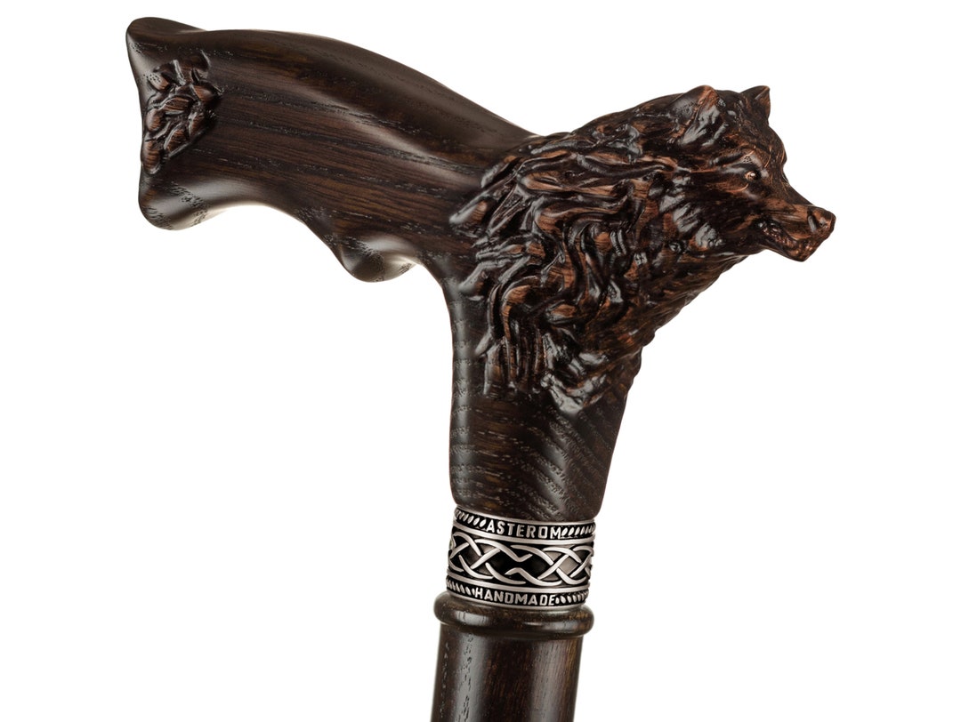 Custom Wolf Cane - Fenrir - Cool Walking Cane, Unique Walking Canes for ...