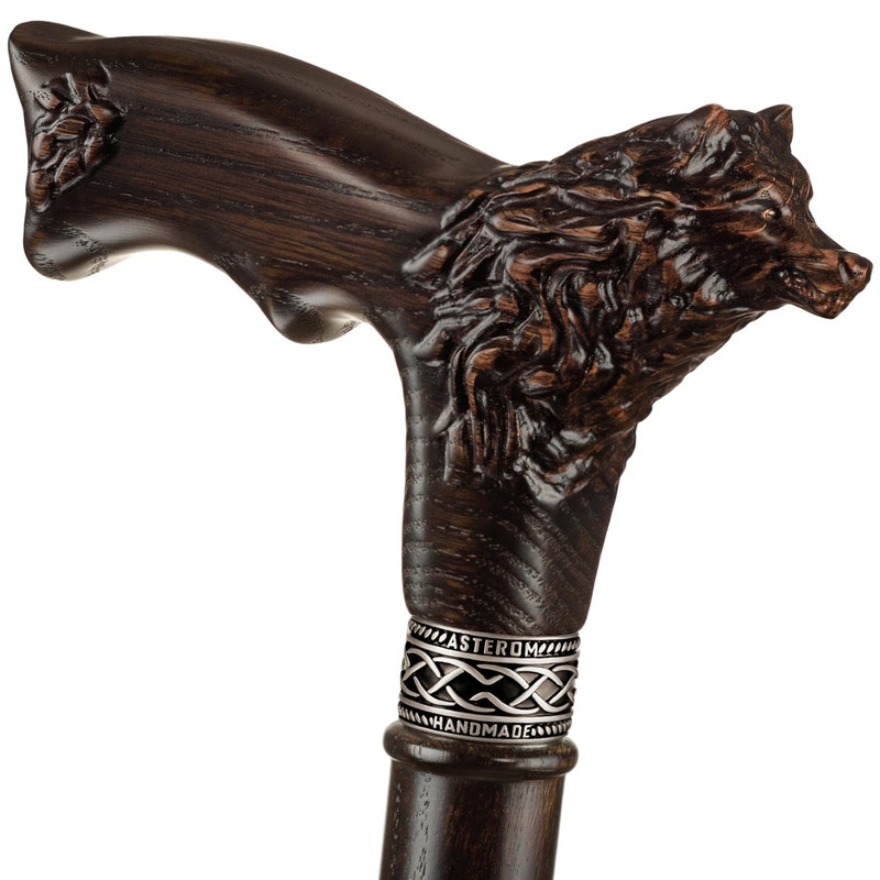 Mens Wolf Walking Stick - Etsy