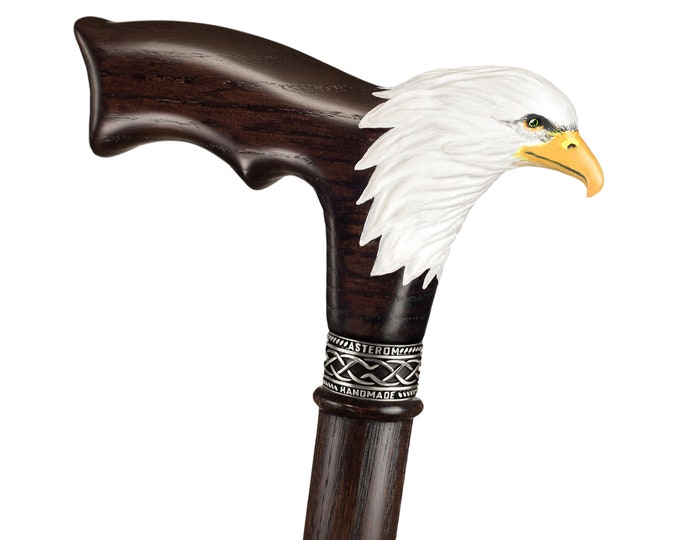 Eagle Walking Cane Wooden Sticks Walking Stick OAK Wood Canes Wooden ...