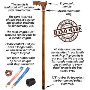 Rhinestone Walking Cane - Wooden Cane for Mom - Wooden Walking Stuff ...