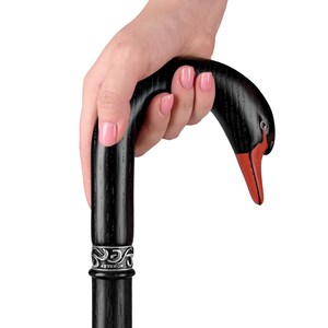 Swan Walking Cane - Custom Walking Cane - Handmade Wooden Cane ...