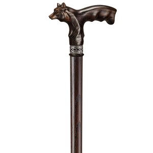 Wolf Walking Cane -custom Walking Stick - Wooden Cane for Men - Walking ...