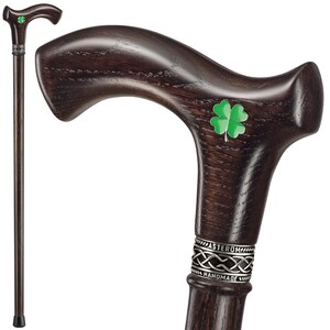 Celtic Clover Walking Cane - Handmade Irish Wooden Cane - Classic ...