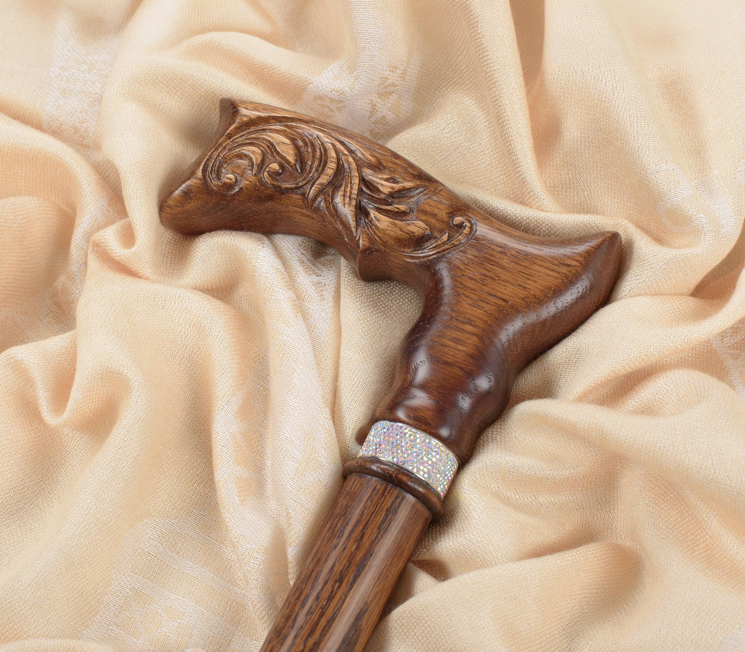 Carved Walking Cane - Women Wooden Cane - Walking Stick for Women ...