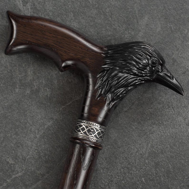 Custom Raven Walking Cane - Handmade Cane for Men and Women, Gothic ...