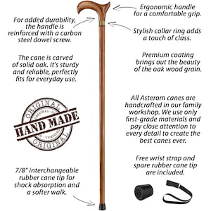 Ergonomic Walking Cane - Handmade Wooden Cane, Walking Canes for Men ...