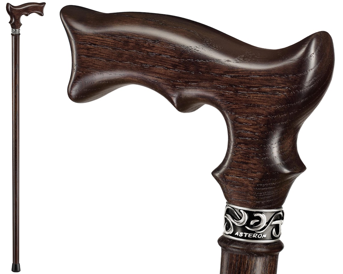 Classic Walking Cane - Dark Brown Cane for Men - Handmade Wooden Cane ...