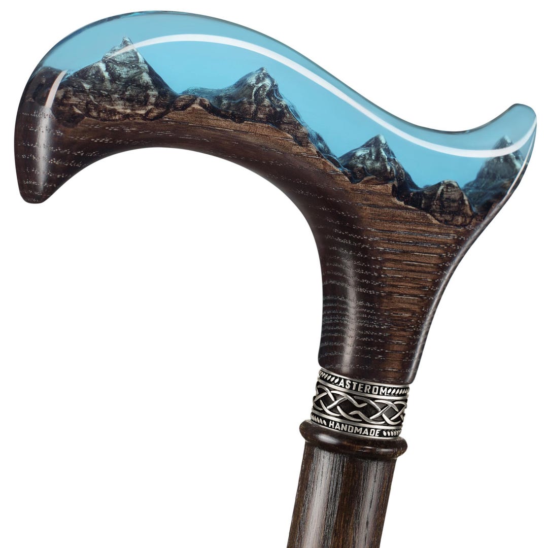 Epoxy Walking Cane - Handmade Walking Stick - Wooden Cane With Epoxy ...