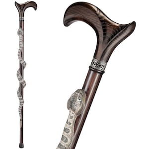 Luxury Hand-painted Rattlesnake Walking Cane - Custom Handmade Walking ...