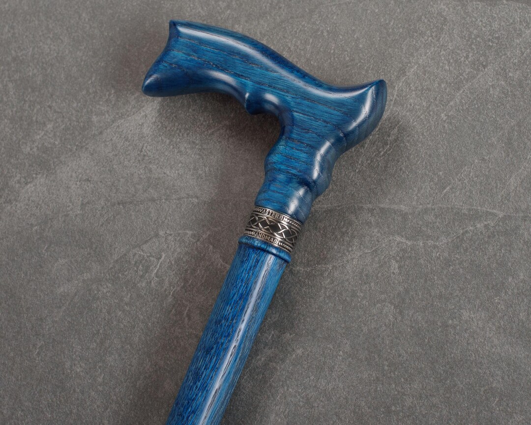 Indigo Walking Cane - Handmade Walking Stick - Custom Wooden Cane ...