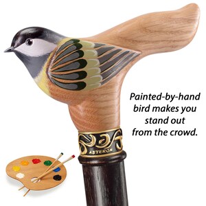 Lovely Hand-painted Walking Cane Bird Wood Cane for Women Fashionable ...
