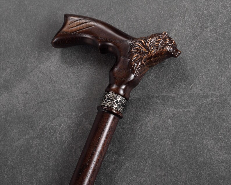 Bear Walking Stick -custom Walking Cane - Handcrafted Walking Cane ...