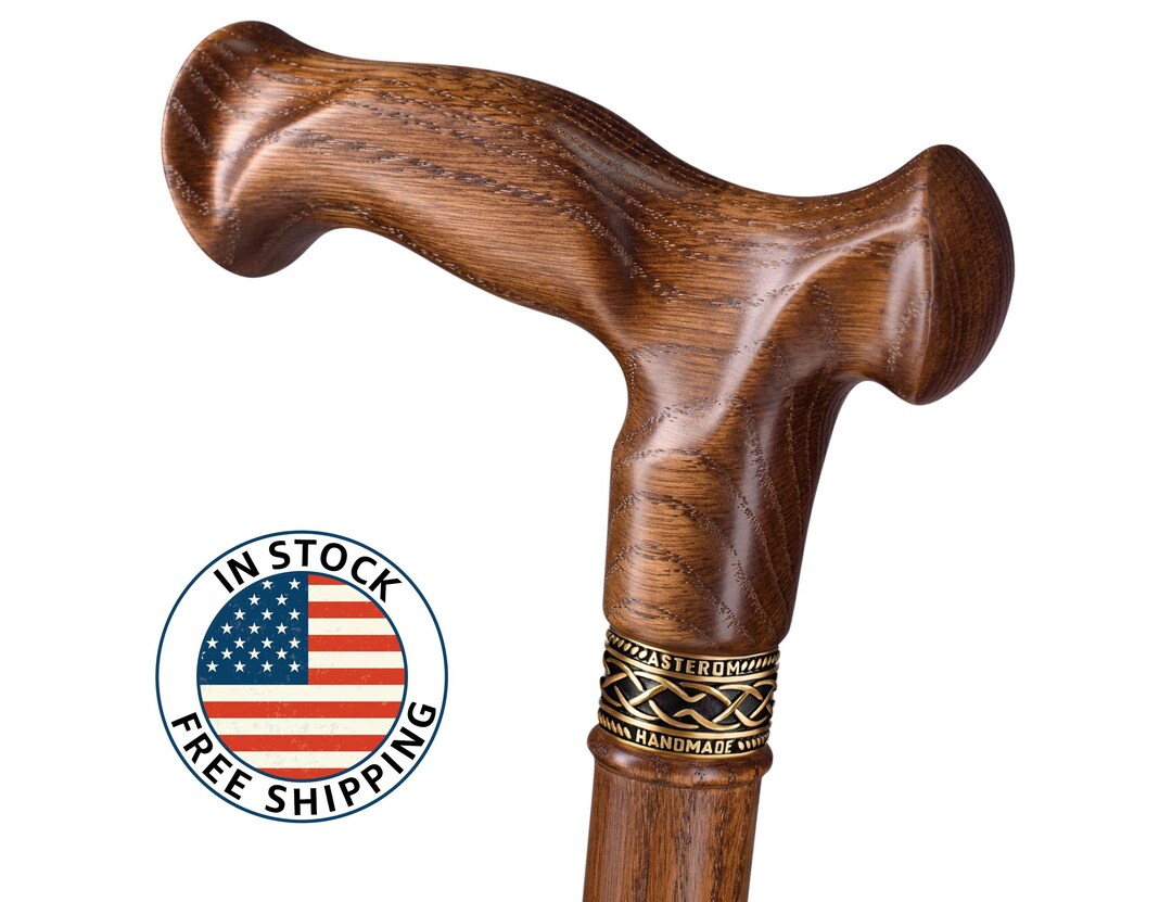 Handmade Walking Cane - Ergonomic Wooden Cane, Walking Canes for Men ...