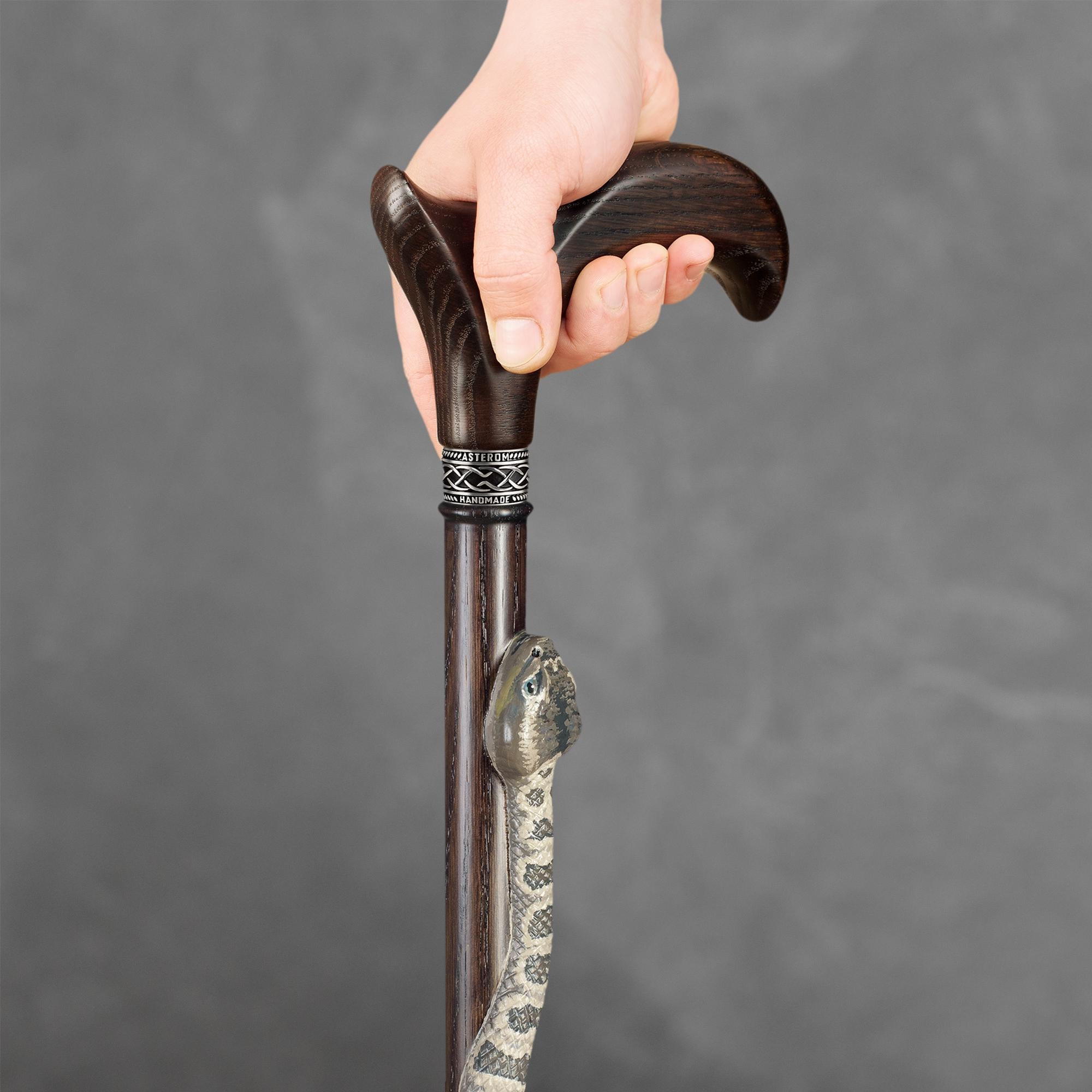 Luxury Hand-painted Rattlesnake Walking Cane - Custom Handmade Walking ...