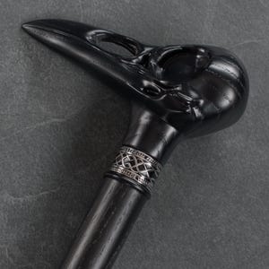 Cool Plague Doctor Walking Cane for Men - Black Skull Handmade Wood ...