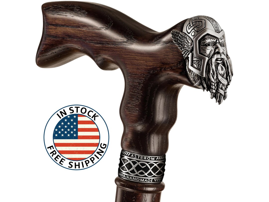 Handmade Viking Thor Walking Cane - Canes for Men - Wooden, Unique ...