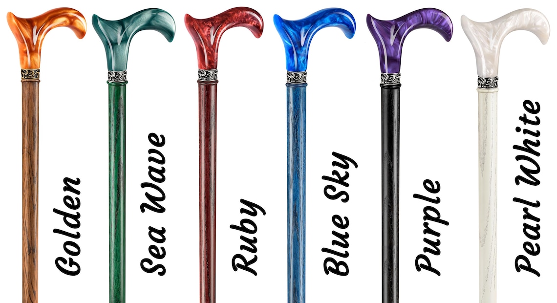 Oak Walking Cane With Ergonomic Epoxy Handle – Custom Support Stick - Etsy