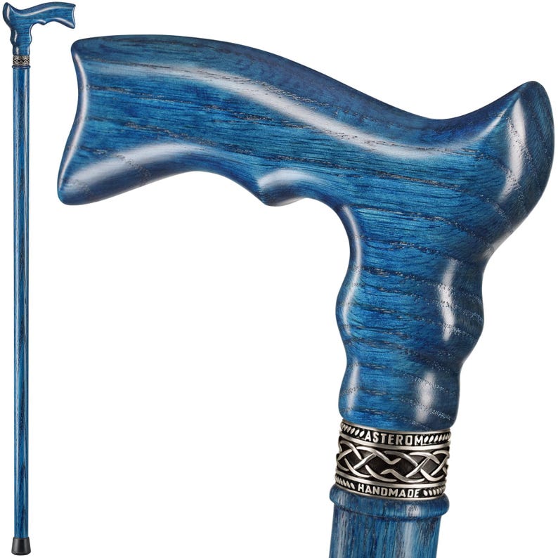 Classic Oak Wood Walking Cane – Ergonomic Handle, Polished Finish - Etsy
