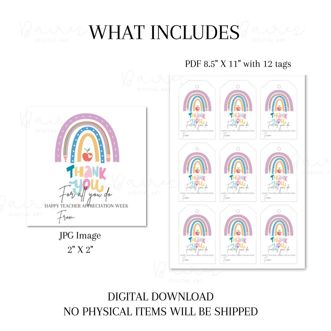 Teacher Appreciation Label. Printable Gift Tags for Teacher ...