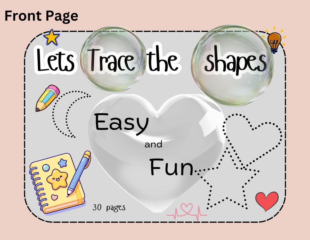 Lets Trace the Shapes 30 Coloring Pages - Etsy