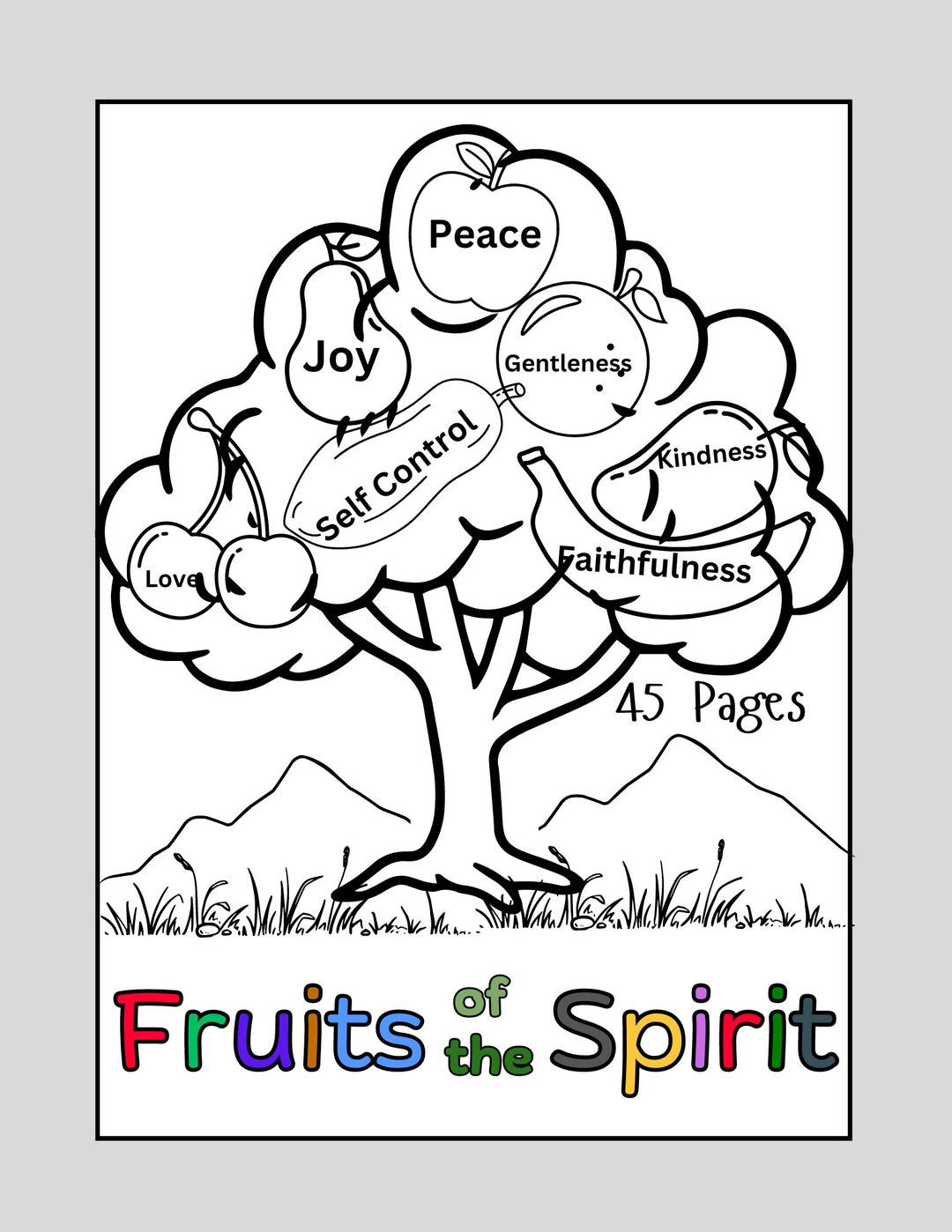 Fruits of the Spirit Coloring Book 45pages - Etsy
