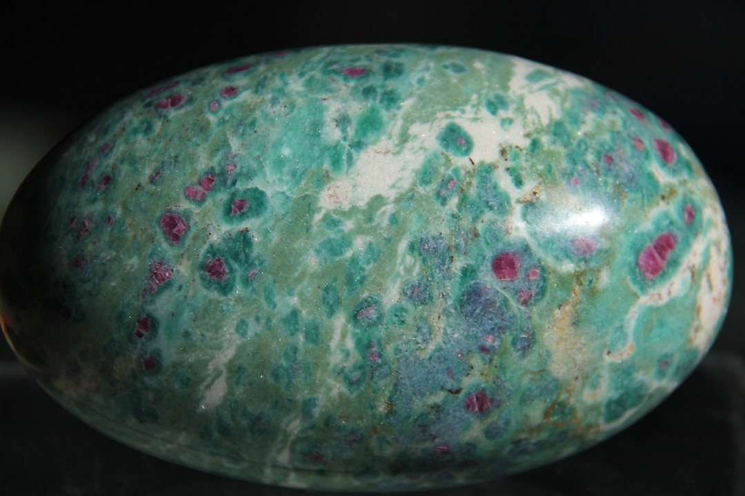 Bright Superb Ruby Fuchsite Shiva Lingam Egg Sweet Pink Rubies, Blue Kyanite, Heart Chakra ...