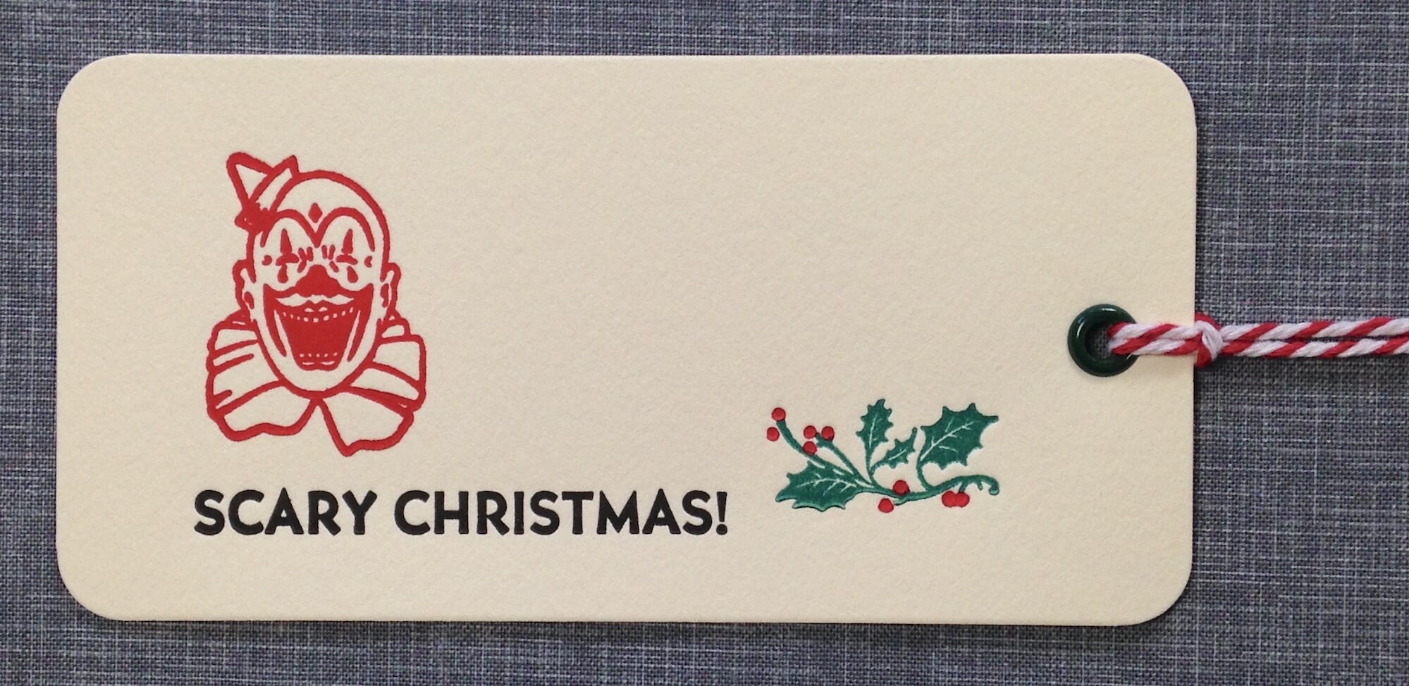 Letterpress Hang Tag Letterpress Gift Tag Single Tag Scary Christmas - Etsy