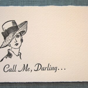 Letterpress Greeting Card and Envelope Call Me, Darling Single Flat ...
