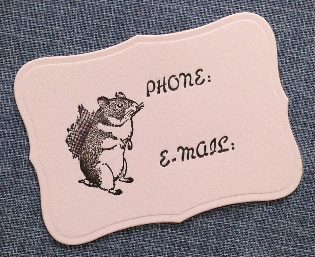 Letterpress Calling Card Little Mouse Letterpress Phone Card - Etsy UK