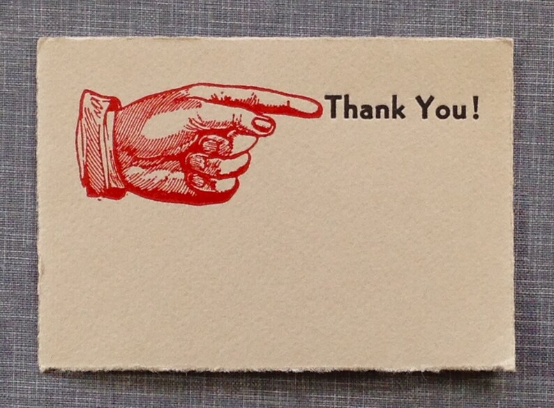 Mini Thank You Card and Envelope Letterpress Thank You Card Enclosure ...
