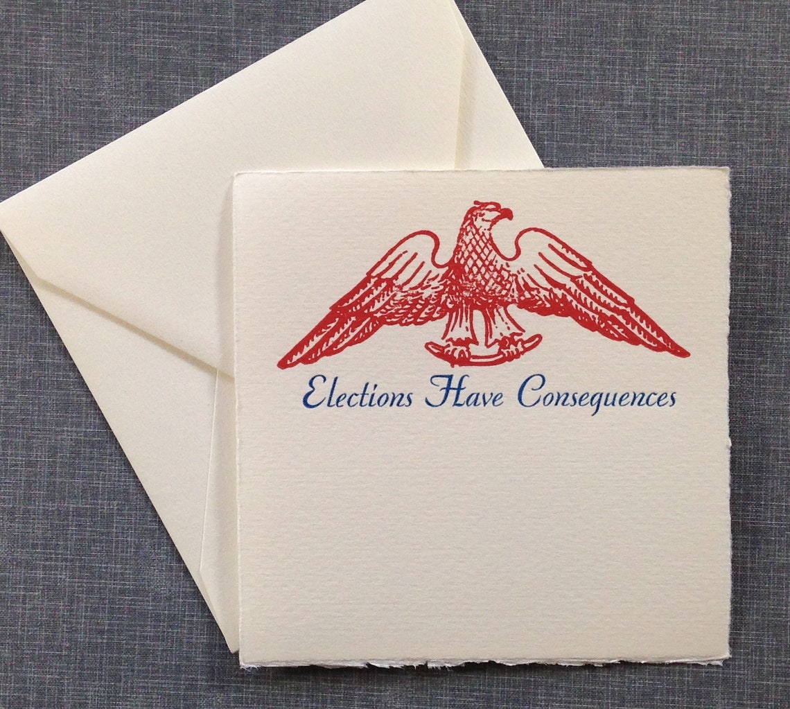 Letterpress Election Card and Envelope Elections Have - Etsy