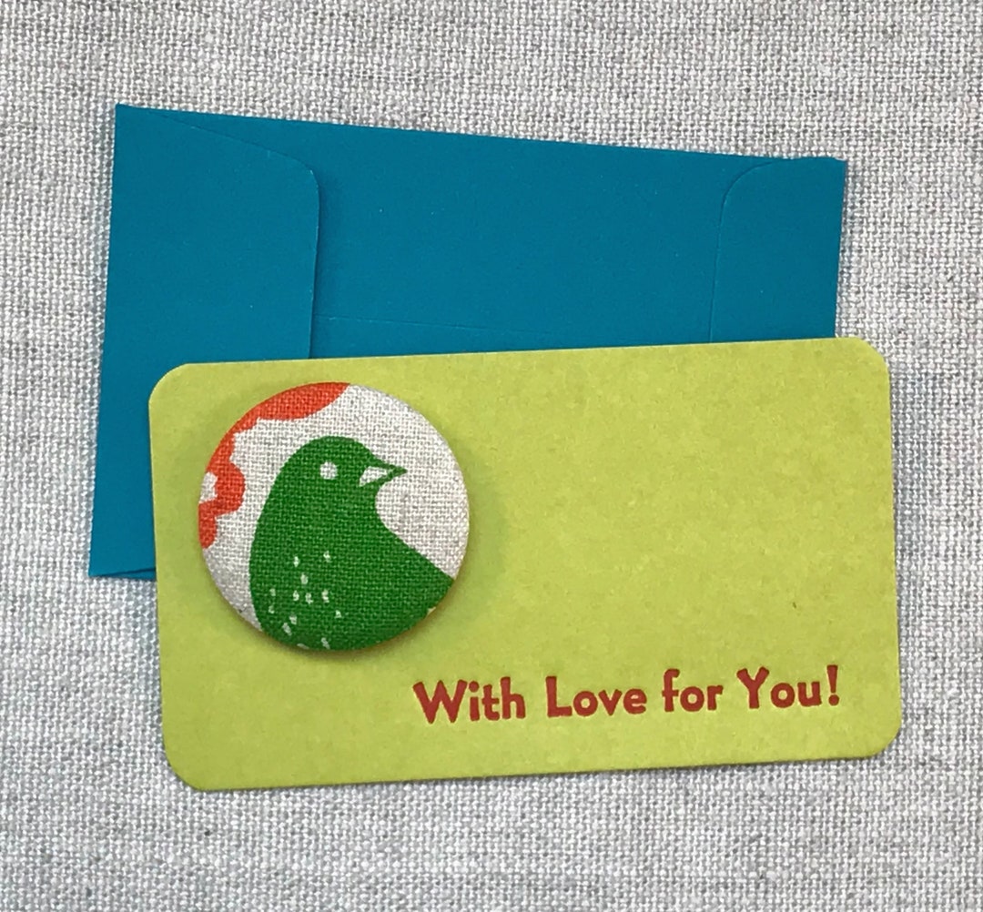 Mini Letterpress Button Cards and Envelopes Set of Six Letterpress ...