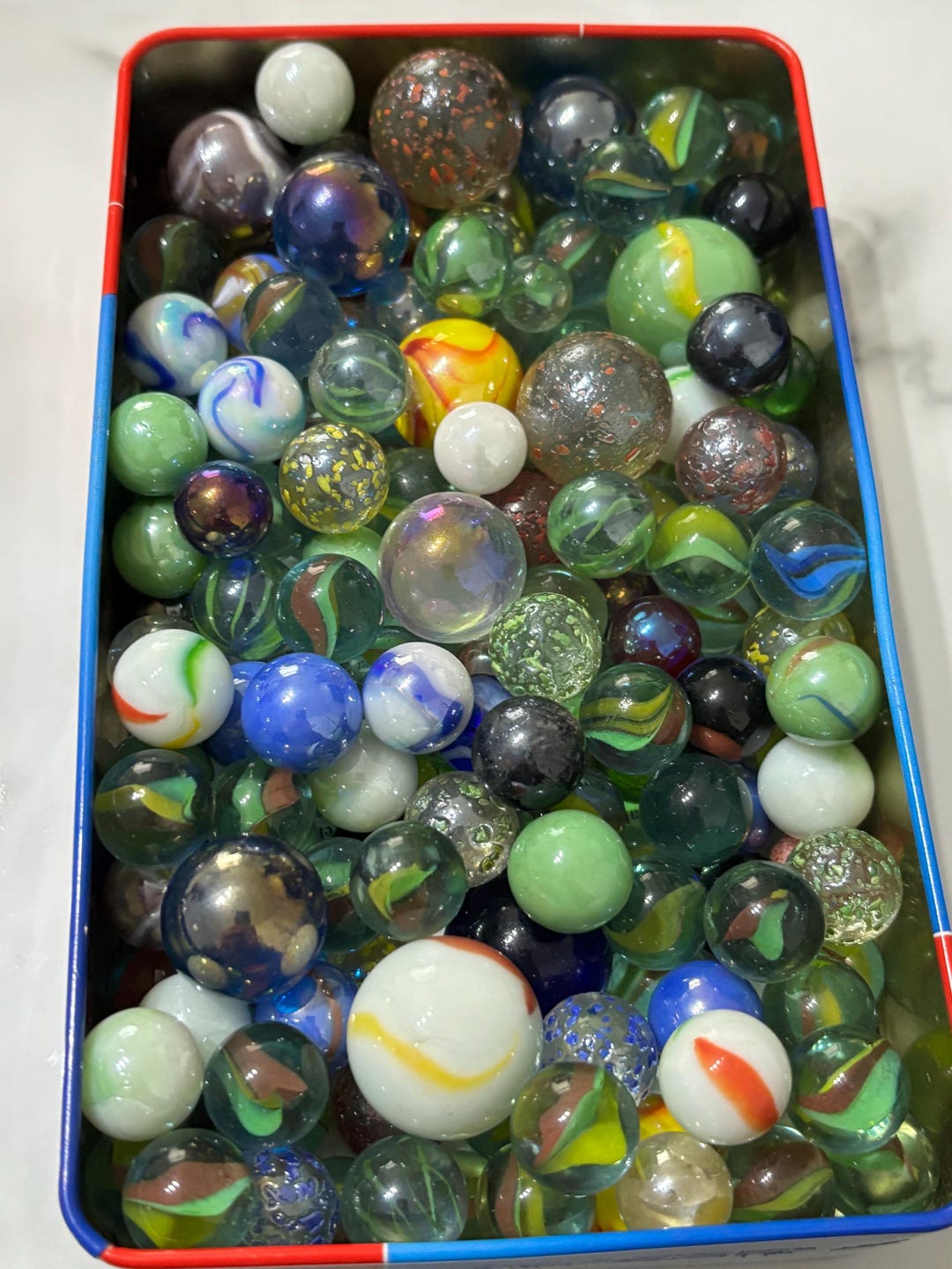 Vintage Marbles Pack of 10 Random Picked Glass Marbles Colourul Marbles ...