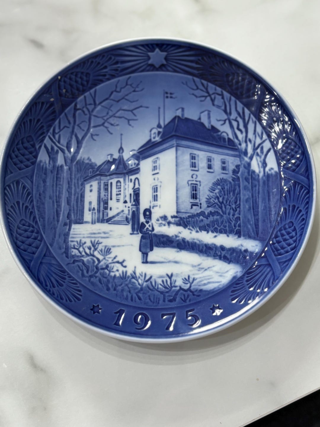 Royal Copenhagen Denmark Blue Pottery Collectible Plate 1975 the Queen ...