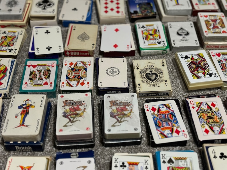 Vintage Playing Cards Bundle Old Cards From Around the World for Scrap ...