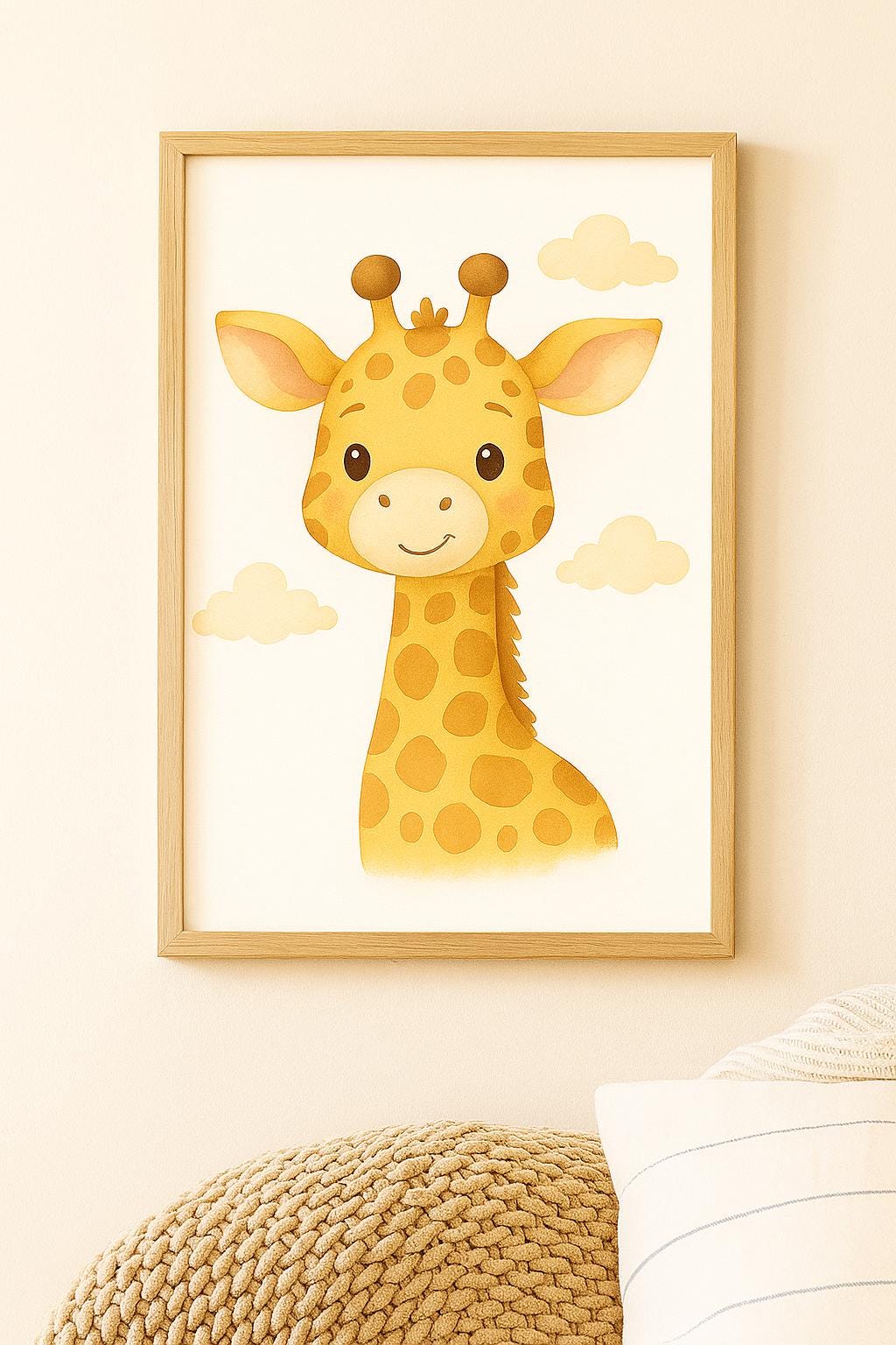 Cute Giraffe Nursery Wall Art Baby Room Printable Jungle Safari Animal ...