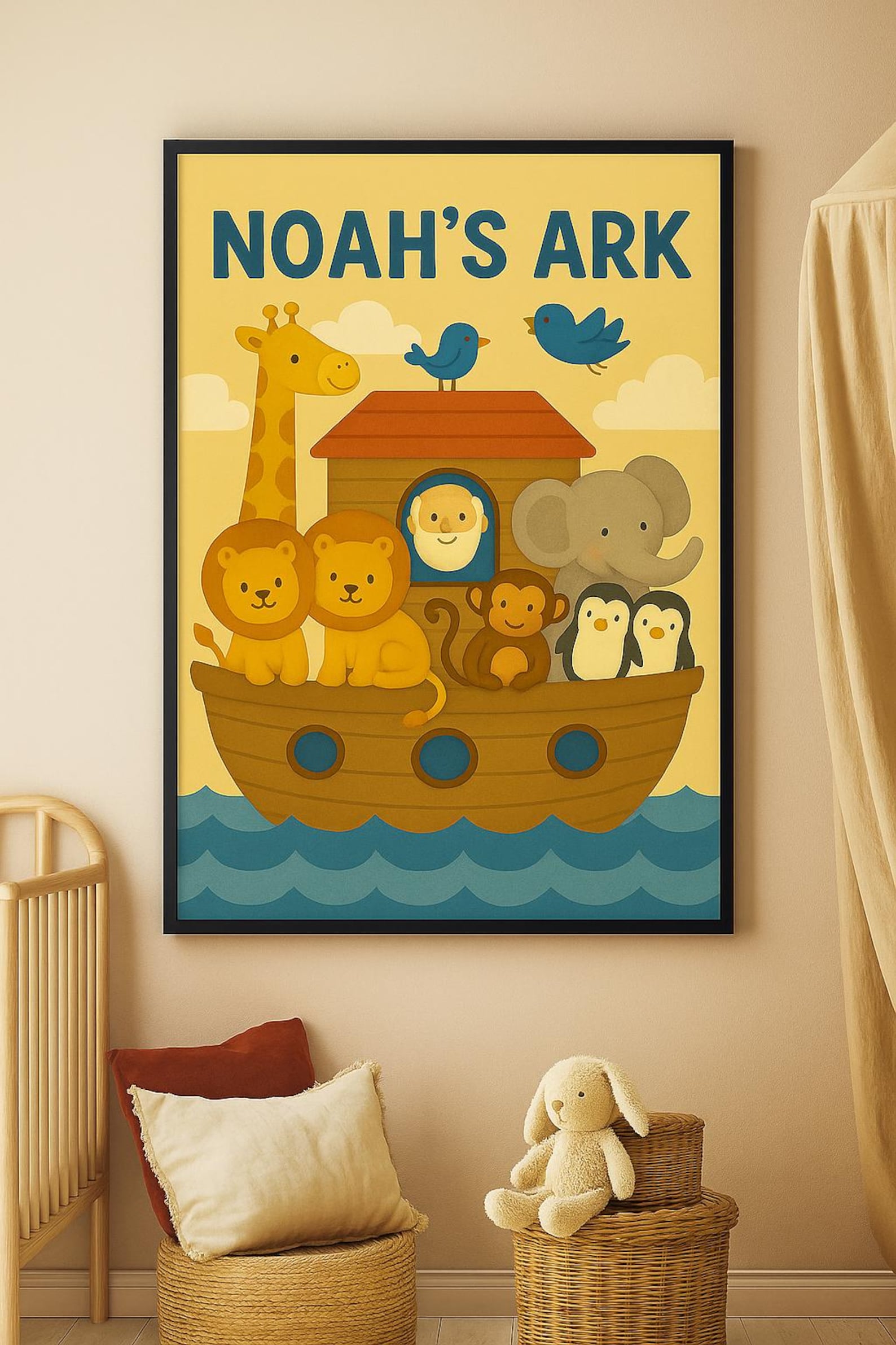 Noah’s Ark Wall Art for Kids Bible Nursery Printable Christian Sunday ...