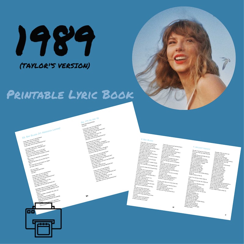 Taylorswift Lyrics Book - Etsy