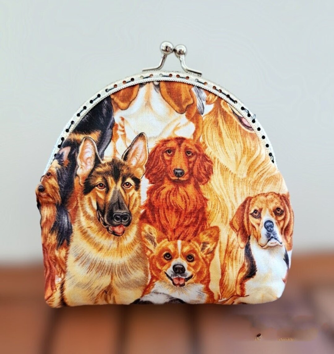 Kiss Clasp Purse /metal Frame /kisslock Fabric Wallet /handmade Gift ...