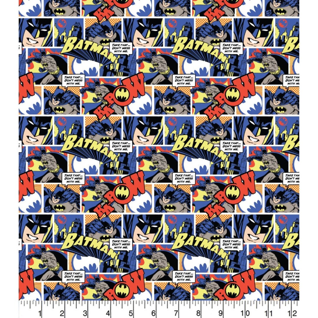 Batman Pop Comics Fabric/cartoon - 100% Cotton Craft Quilting ...