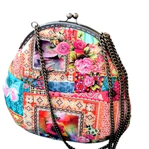 Vintage Shoulder Bag – Handmade With Retro Cotton Fabric & Chain - Etsy